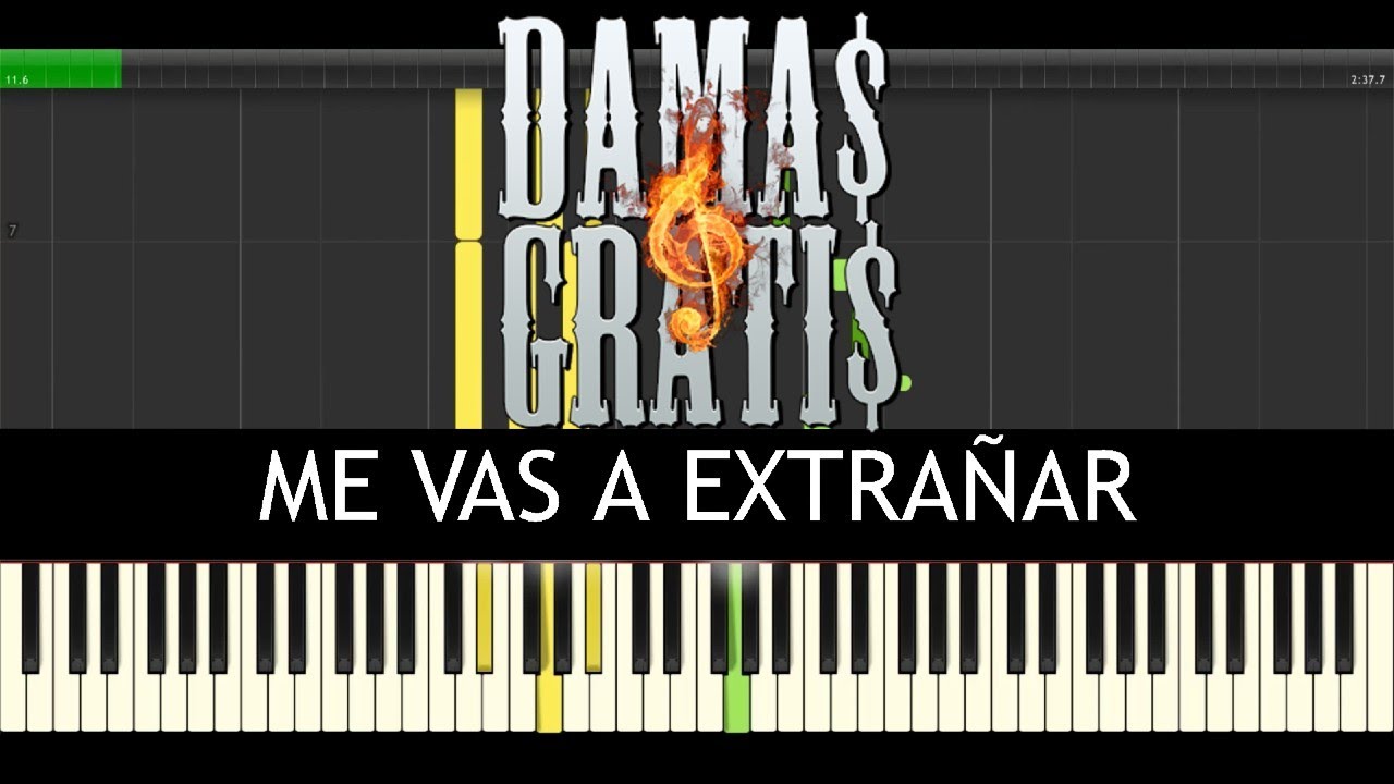 Damas Gratis Me Vas A Extrañar 🎹 Partitura Tutorial Youtube
