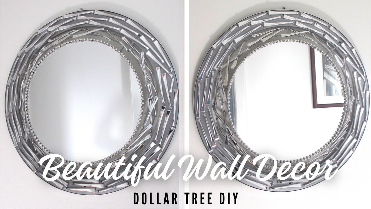 Stunning Silver Mirror using A Wreath Ring! | Glam Home Decor | Dollar ...