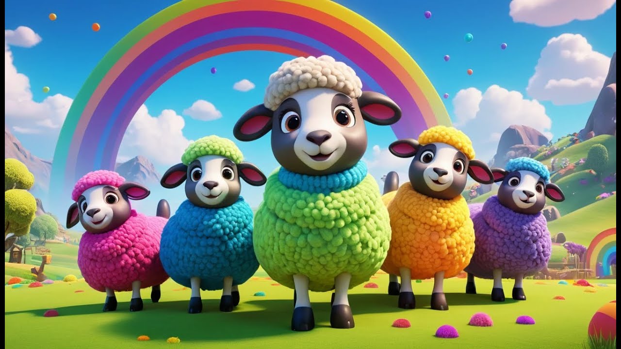 BaBa Counting Colorful Sheep — Rainbow Sheep in Tall Jungle Grass ...