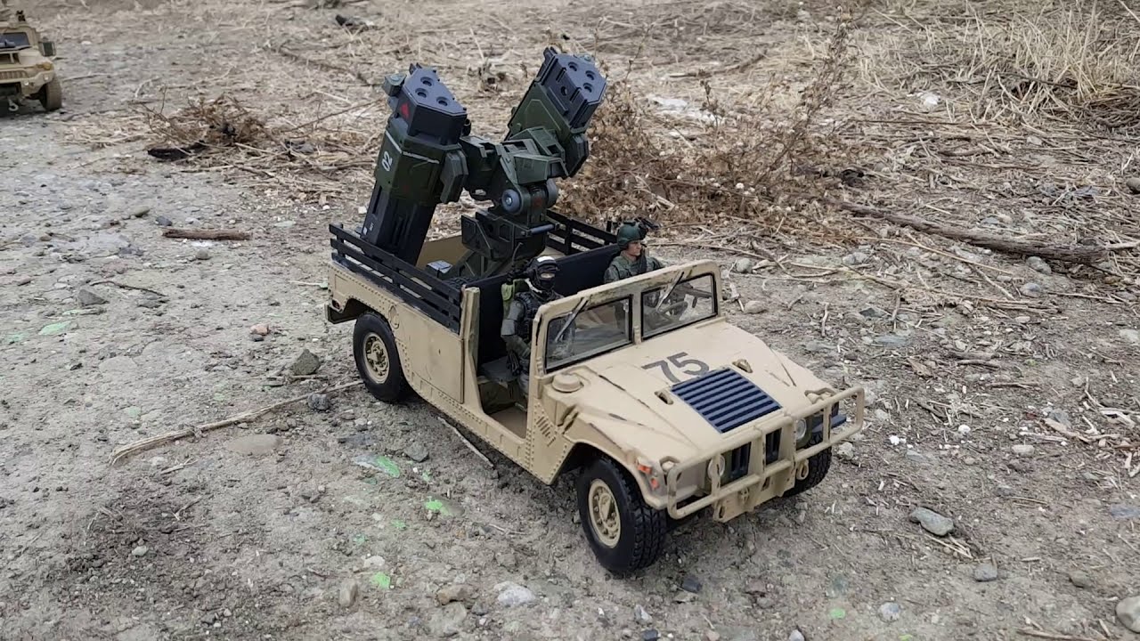 1/18 Scale anti aircraft Humvee Custom - YouTube