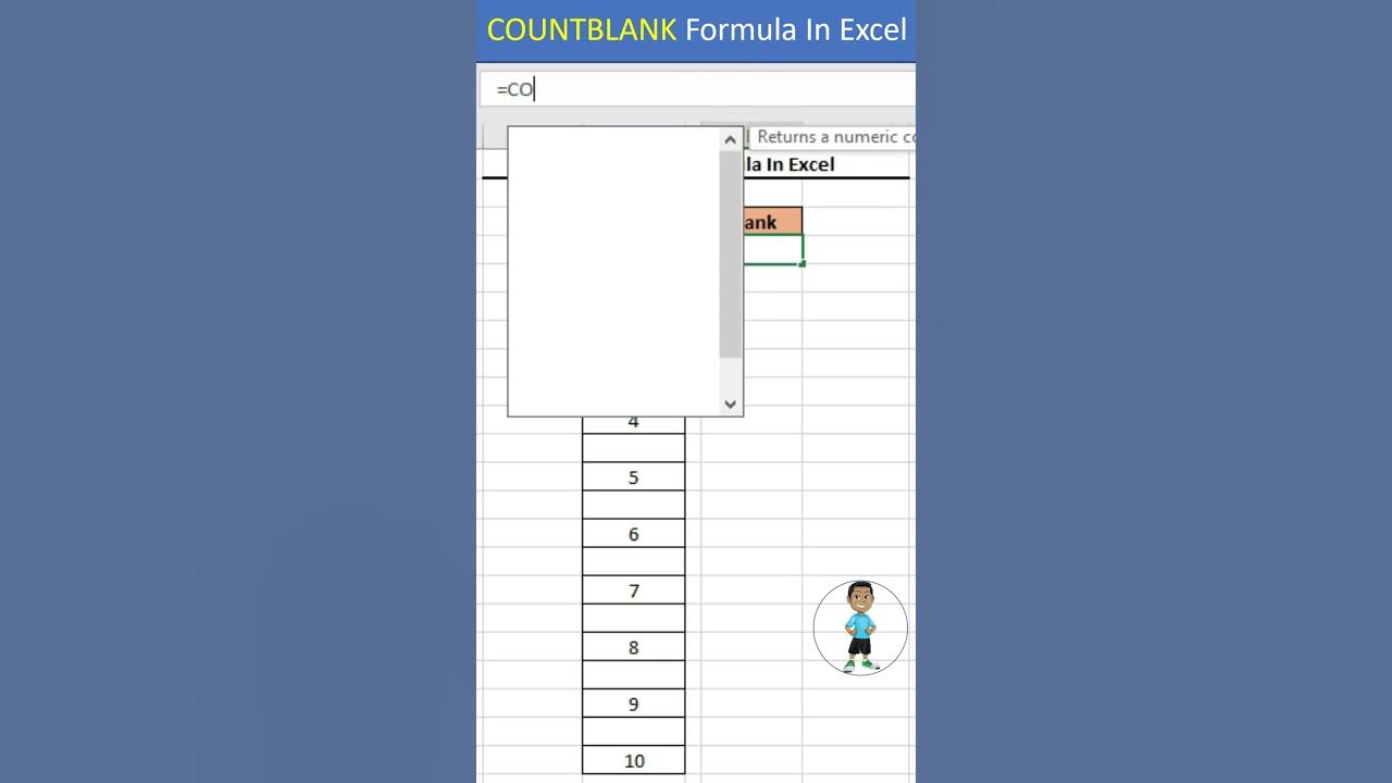 Countblank Formula In Excel Excel Exceltips Shorts Msexcel Msexcelfullcourse