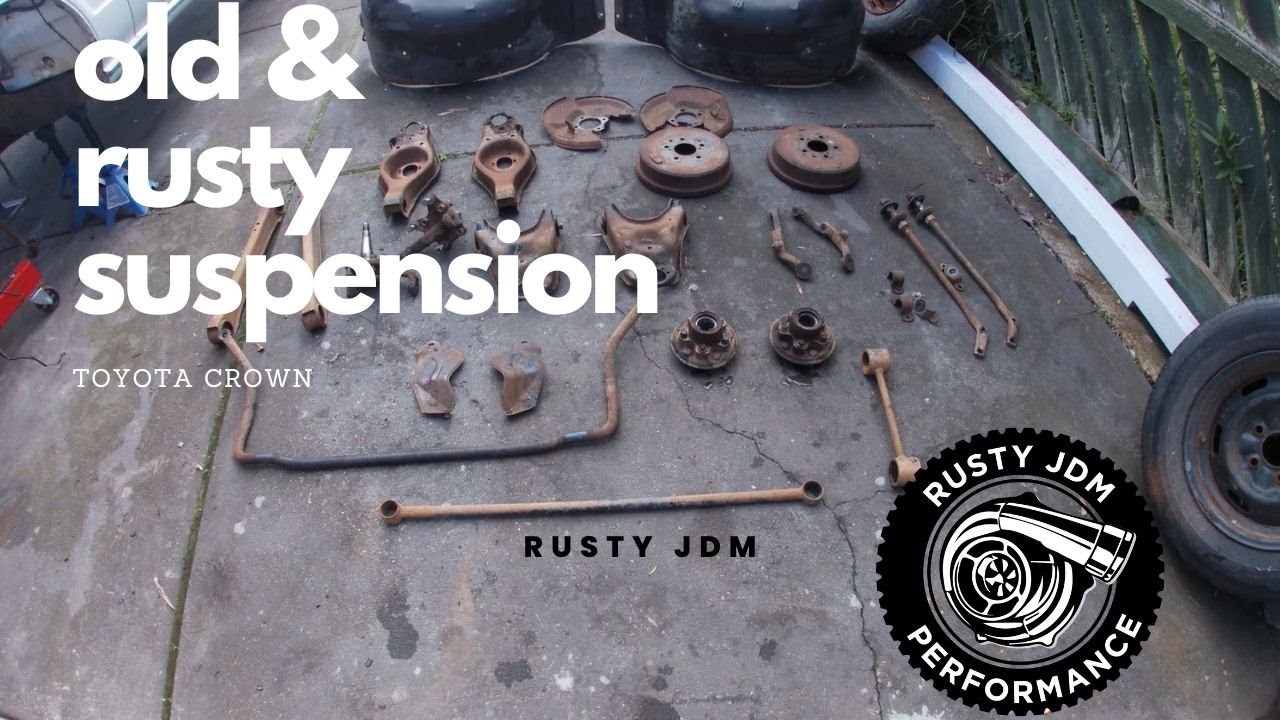 TOYOTA CROWN MS85 1975 2JZ SWAP PART 5 STRIPING FRONT & REAR SUSPENSION ...