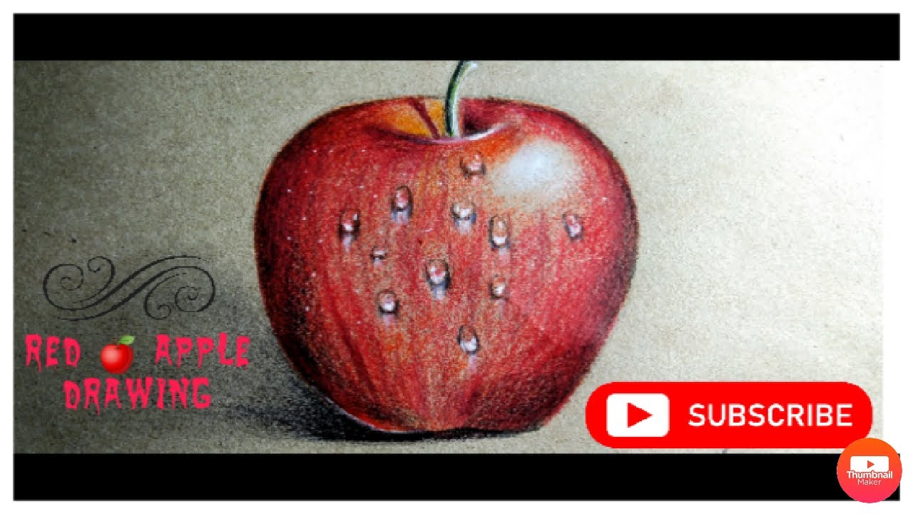 How to draw an apple - Step by Step - Red Apple drawing - YouTube