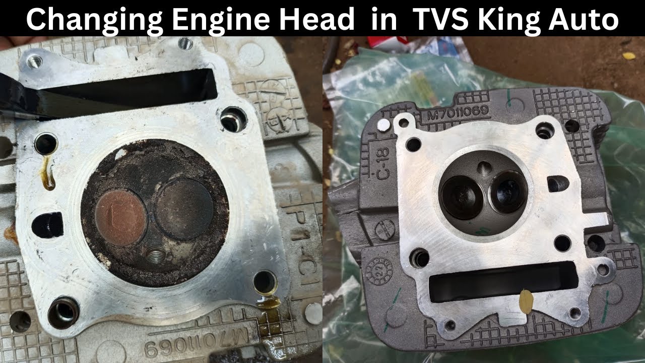 Changing Engine Head in TVS King Auto - YouTube