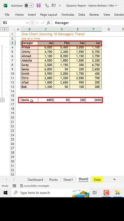 Interactive chart using filter function - YouTube