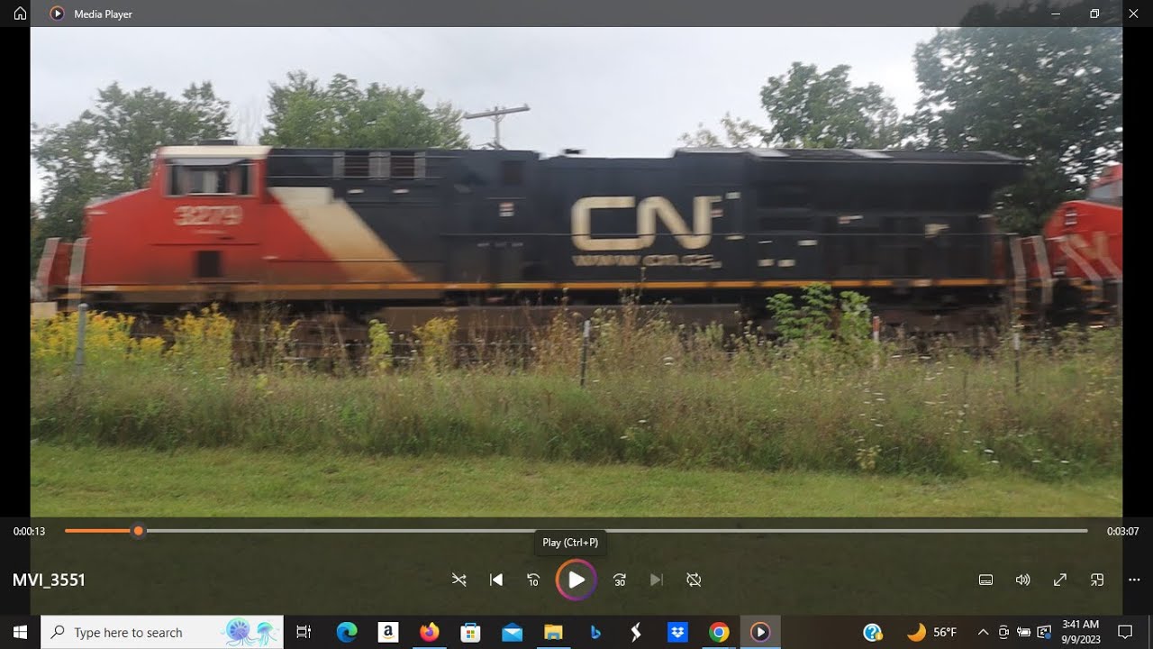 CN 3279 & CN 2826 Leading A Fast Manifest Eastbound With CN 2820 As Mid DPU 9/8/23 - YouTube