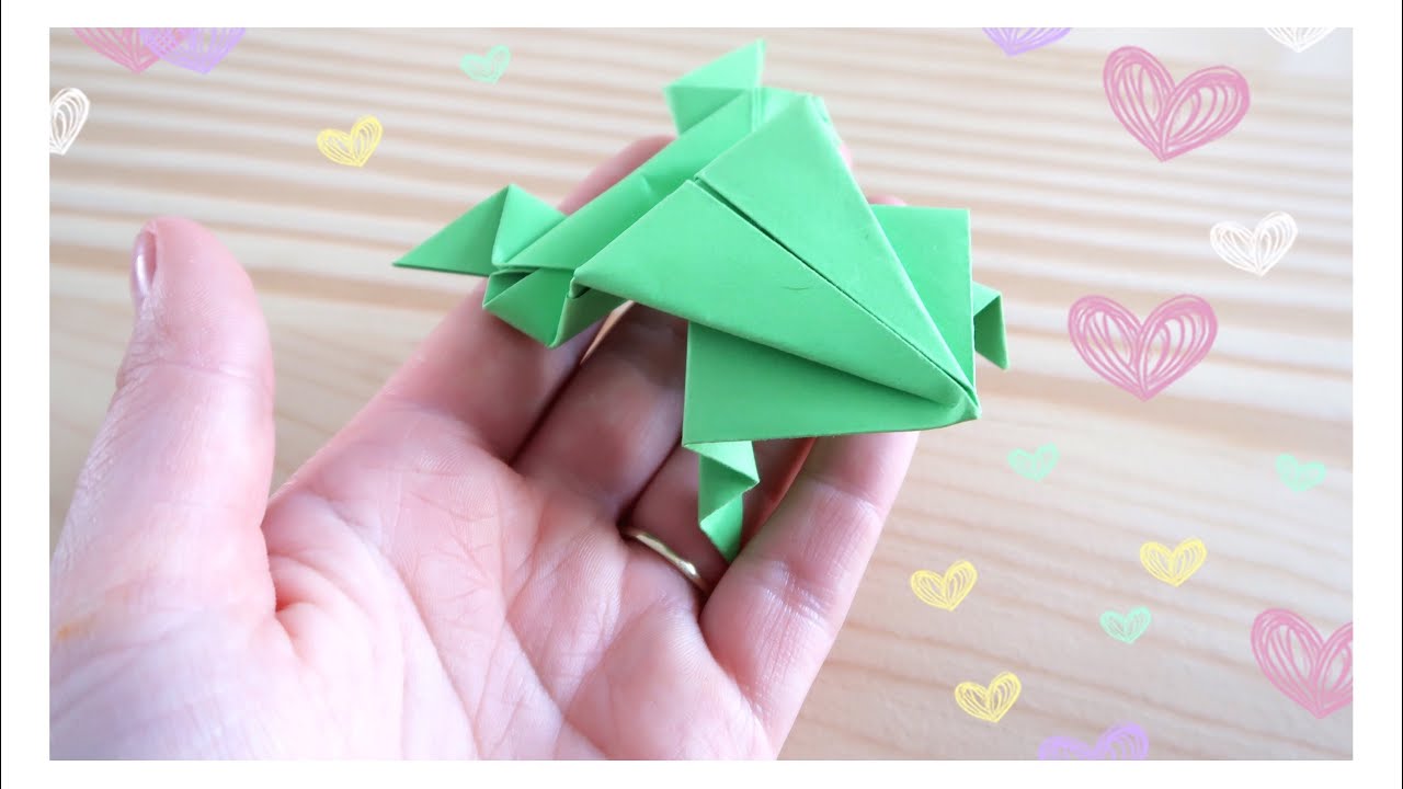 Springende kikker (easy) | origami | Mandy Michelle - YouTube