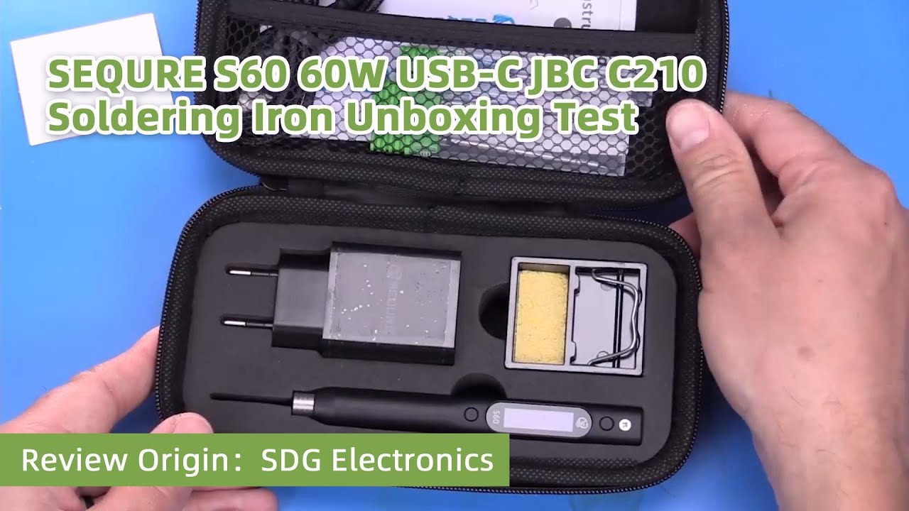 SEQURE S60 60W USB-C JBC C210 Soldering Iron Unboxing Test - YouTube
