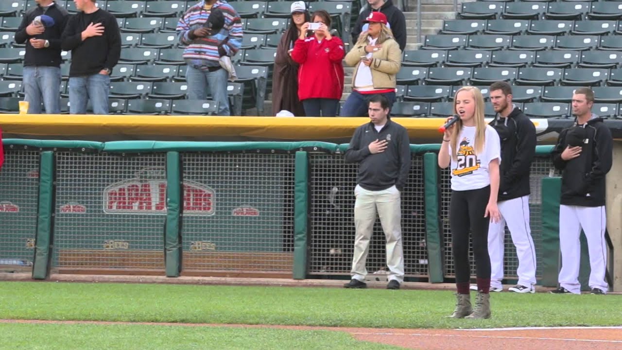 Alta Tabar sings National Anthem Salt Lake Bees Game 2014 - YouTube