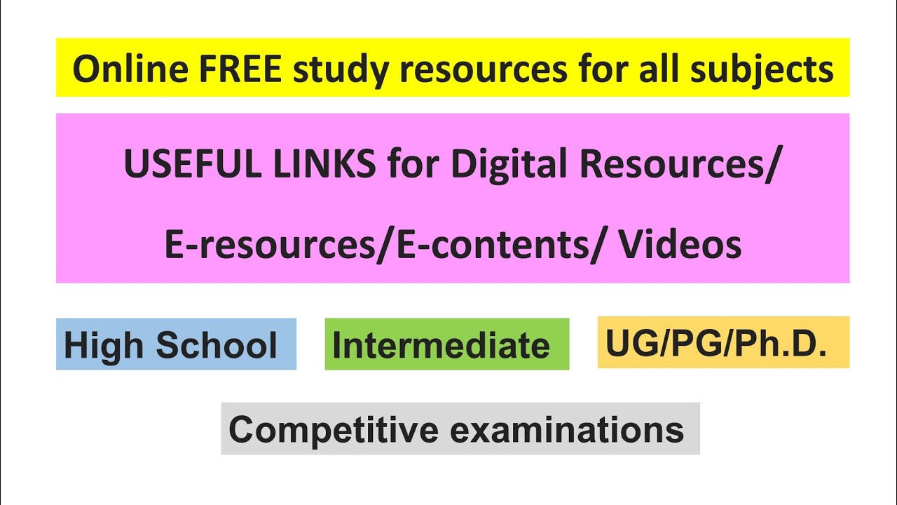 Free Online Study Material | Resources for studying and teaching for ...