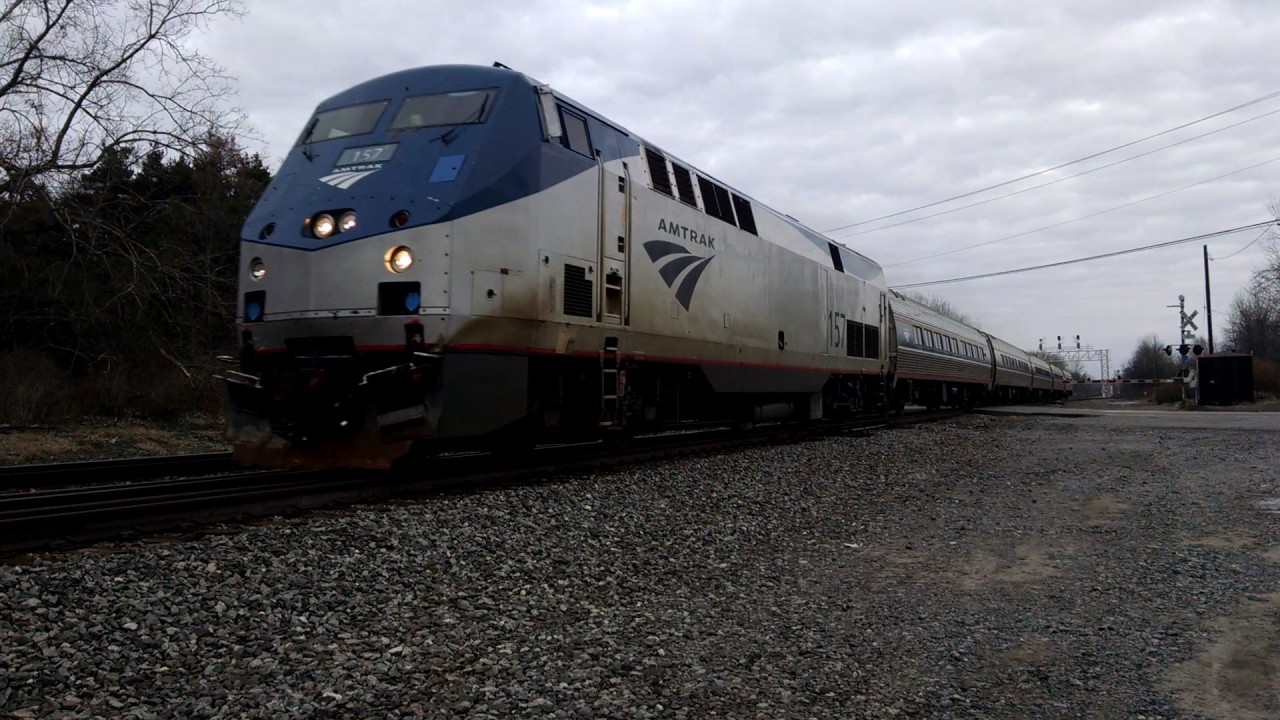 Amtrak 63 westbound at attridge road milepost 382 - YouTube