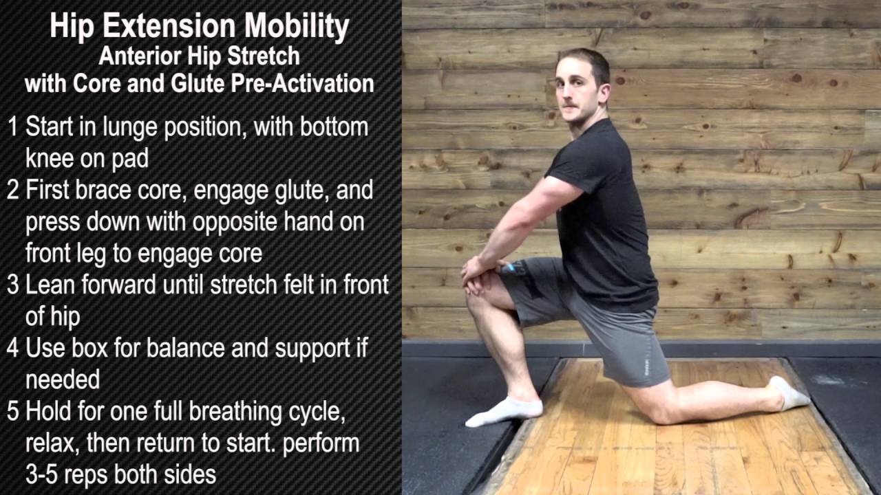 Hip Extension Mobility - Anterior Hip Stretch with Core and Glute Pre ...