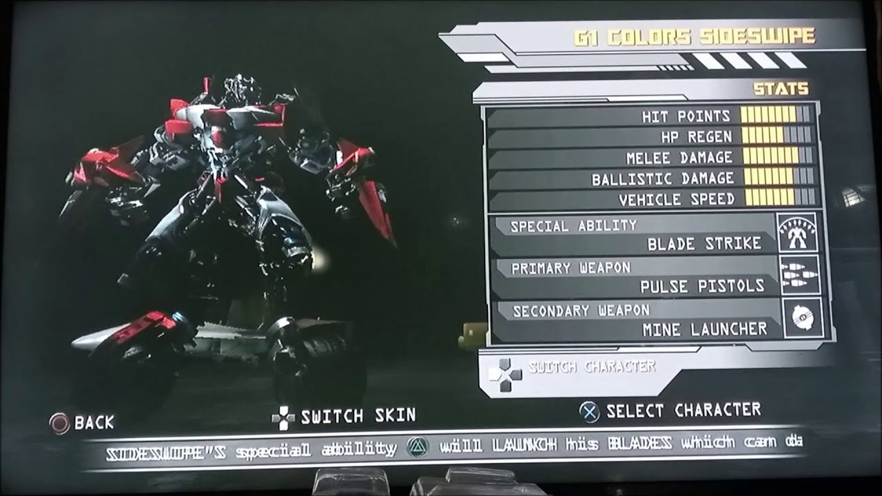 Transformers: Revenge Of The Fallen (PlayStation 3) | DLC #3 Sideswipe ...