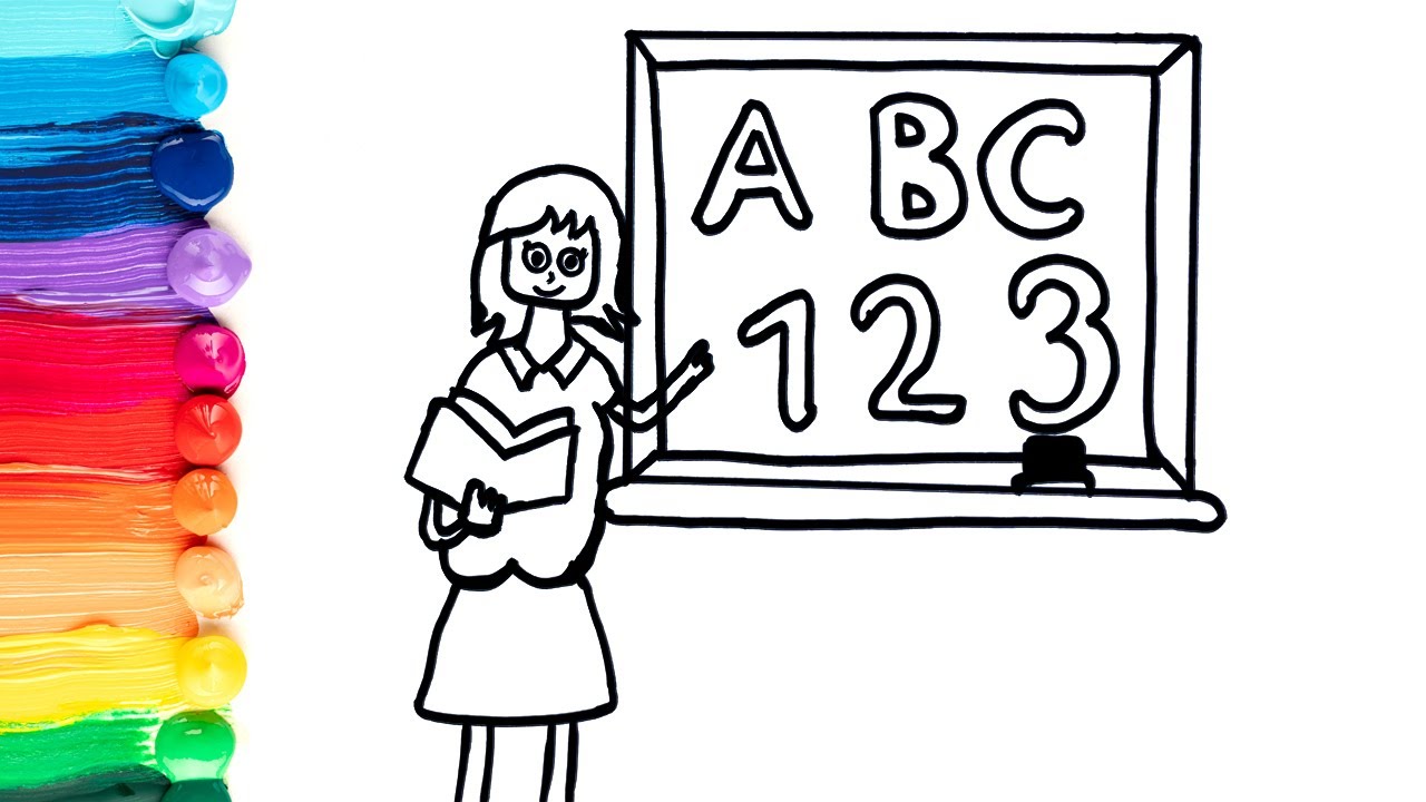 Simple Drawing - Teacher with Learning - YouTube