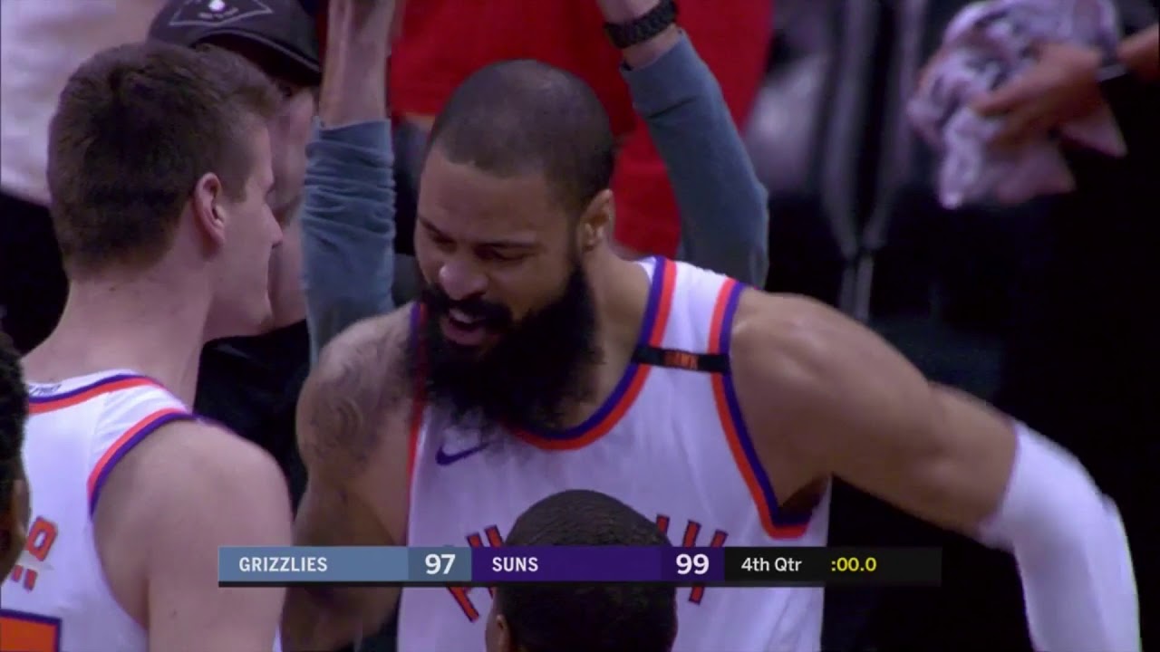 Tyson Chandler game winning dunk on inbound pass: Suns vs Grizzlies ...