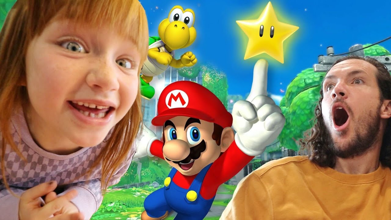 SURPRiSiNG DAD with a Mario Party!! Family Game Day and playing mini ...