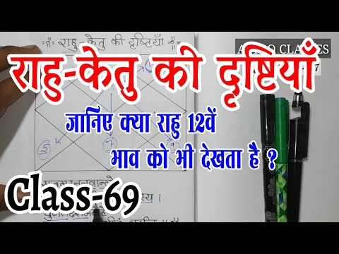 राहु-केतु की दृष्टियां। जानिए क्या राहु बारहवें भाव को भी देखता है ? Class-69 , ASTRO CLASSES ...