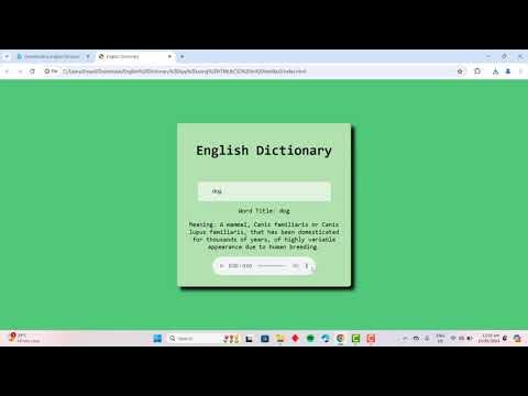 English Dictionary App using HTML&CSS in VanillaJS with Source Code ...