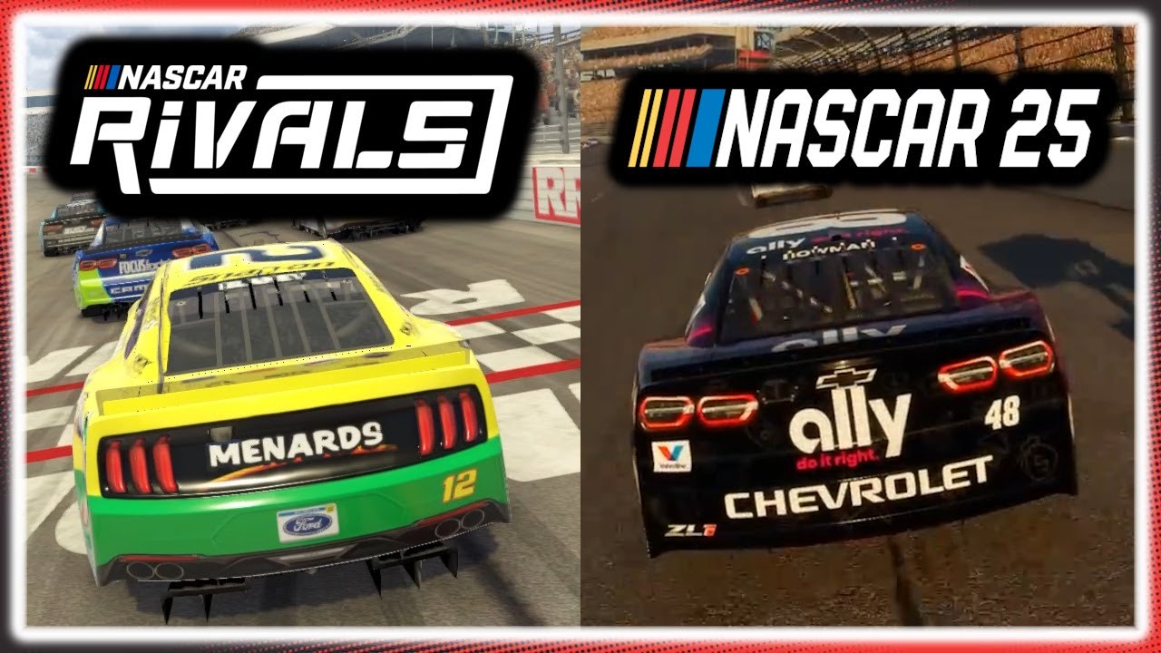 NASCAR '25 vs. NASCAR RIVALS : GAMEPLAY COMPARISON! - YouTube