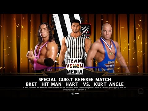 Kurt Angle vs. Bret "The Hitman" Hart with Special Referee Ken Shamrock | WWE 2K24 | TVW's DMS ...