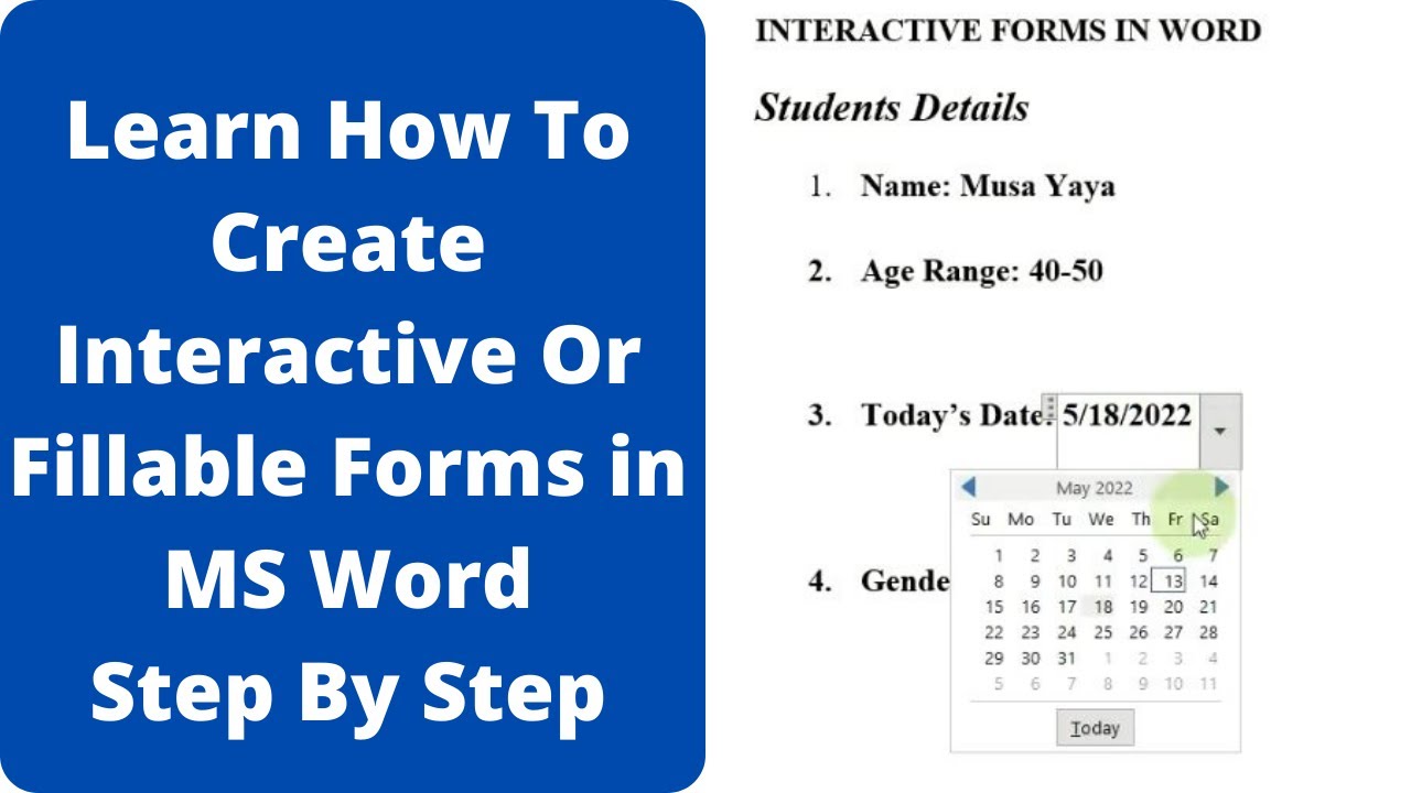 How To Create Interactive Or Fillable Forms In MS Word YouTube How To Create Interactive Or Fillable Forms In MS Word YouTube