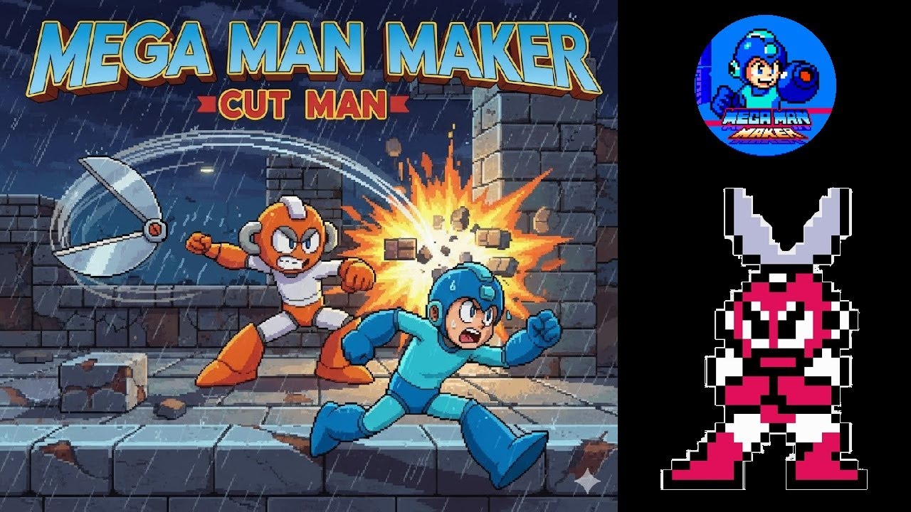Getting seriously beaten by Cut Man (Mega Man Maker) - YouTube