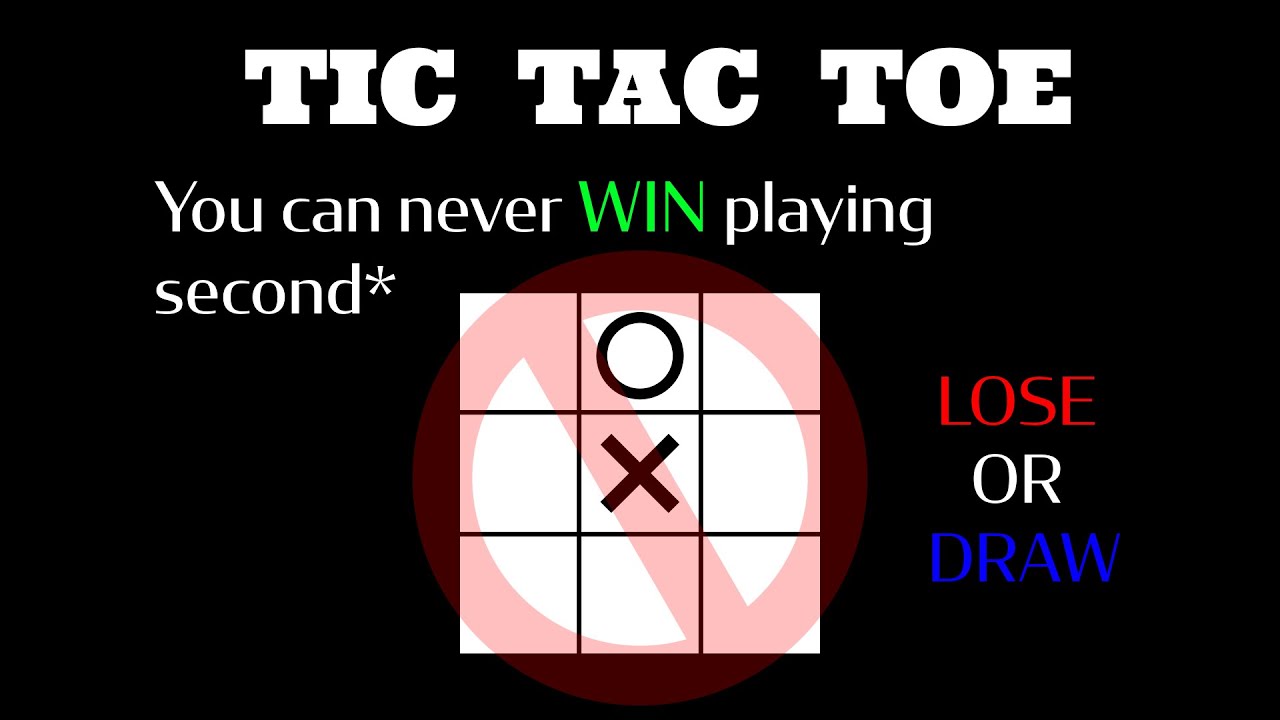 You can NEVER WIN playing second | Tic Tac Toe - YouTube