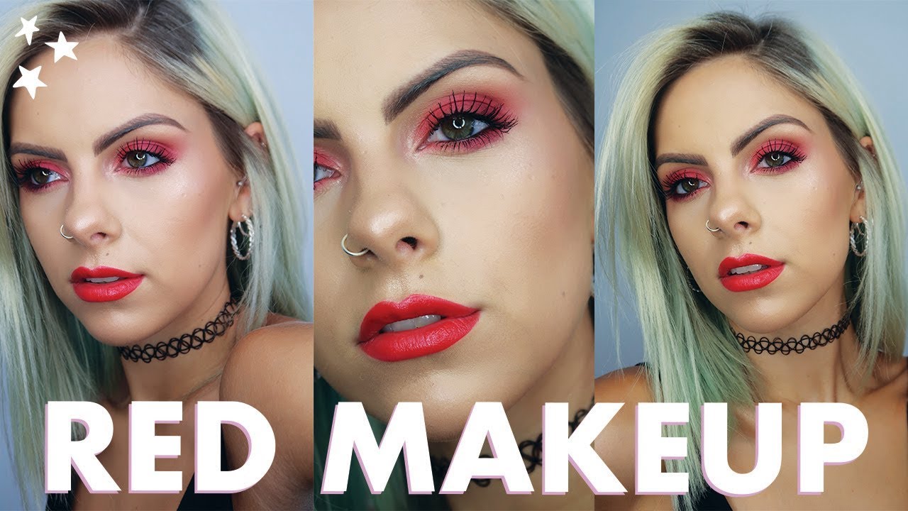 RED MAKEUP TUTORIAL - YouTube