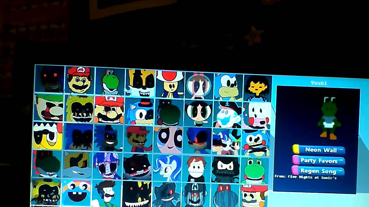 Five nights at sonics world all characters - YouTube