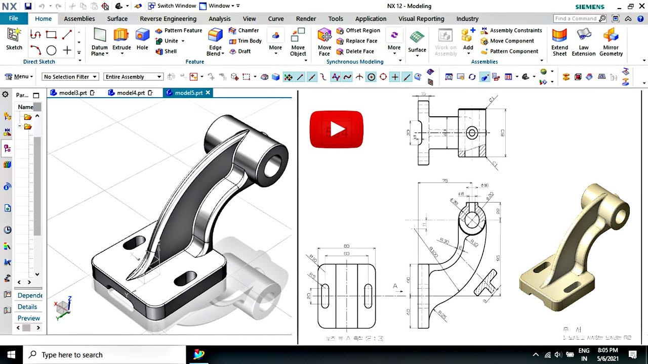 Siemens Nx12 Advanced #Tutorial - YouTube