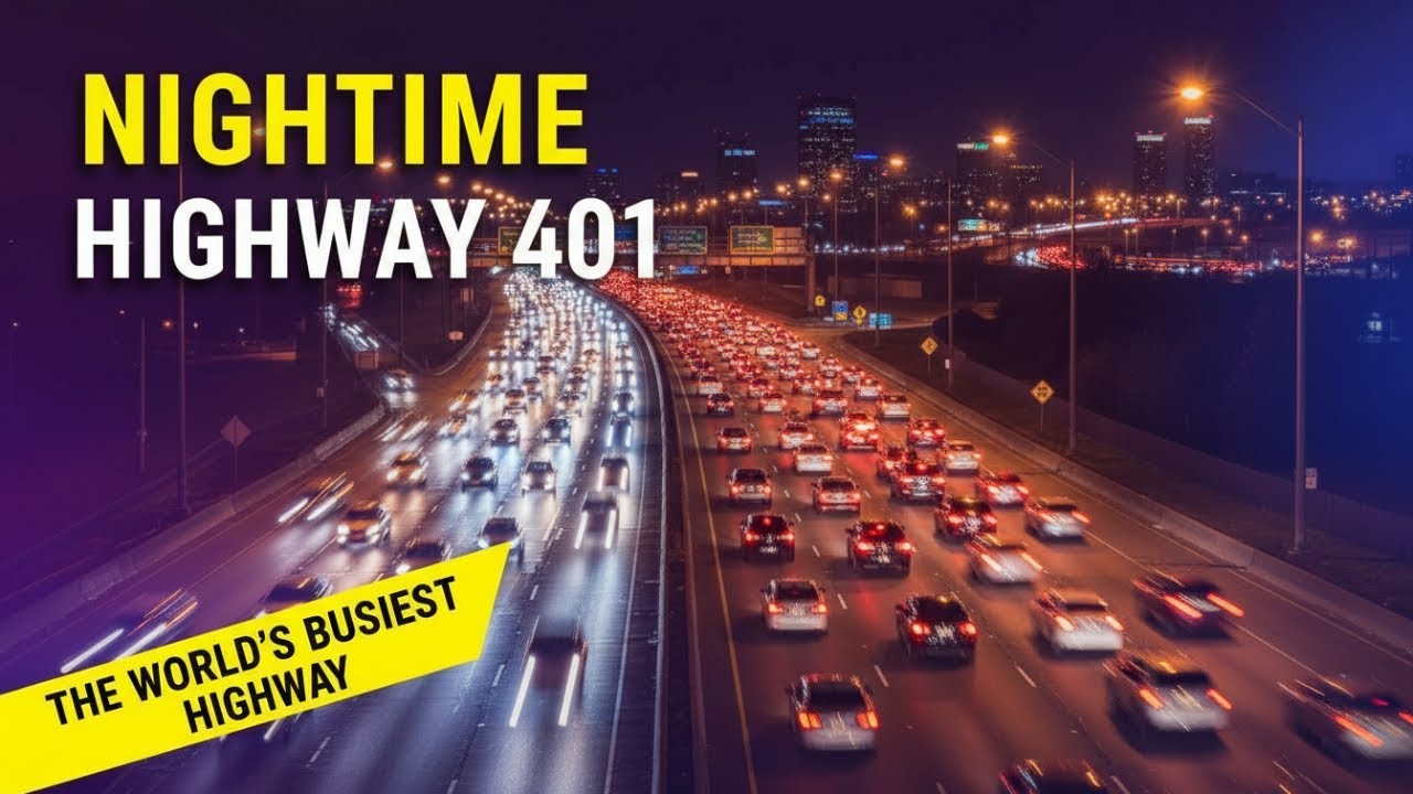 The World's Busiest Highway - Driving on Highway 401 at Night - YouTube