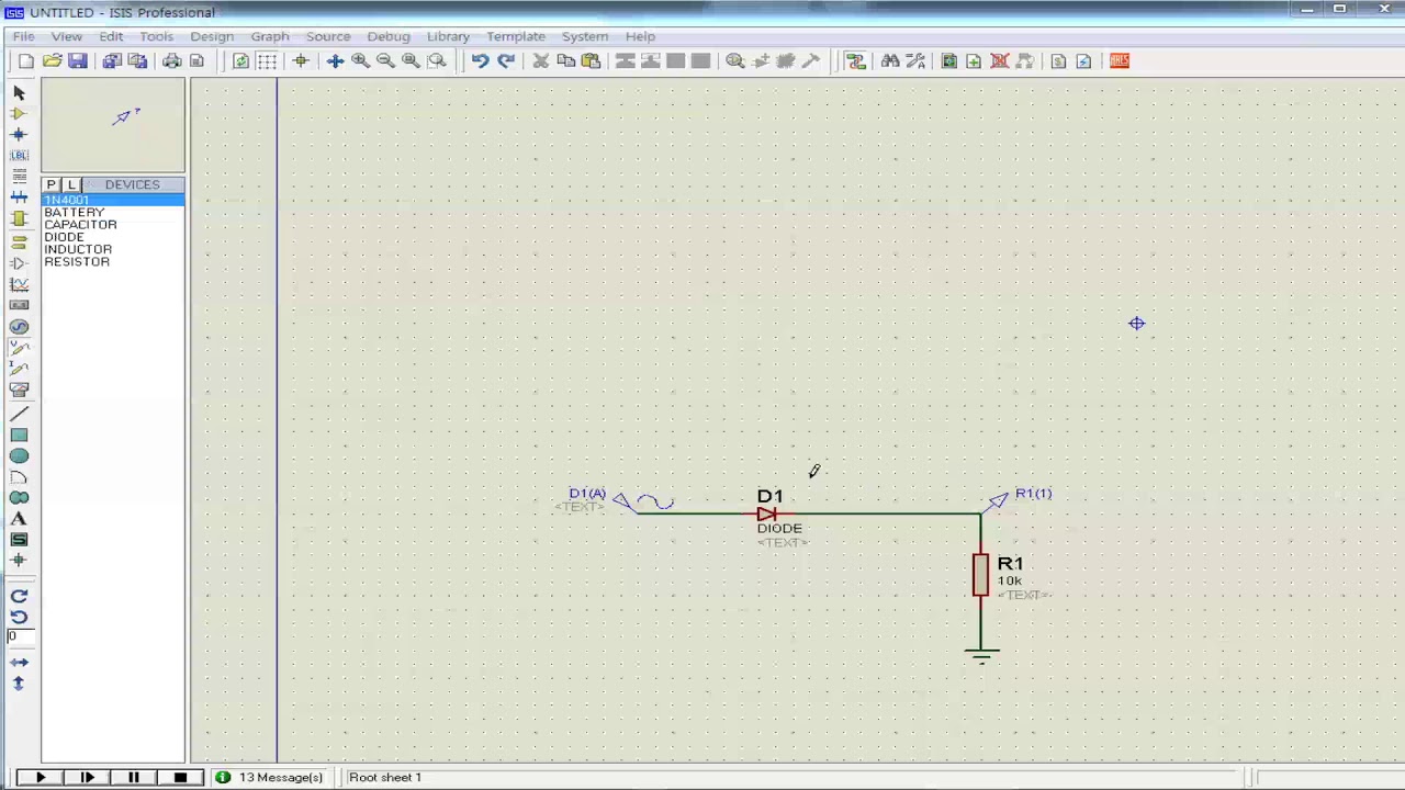 Diode circuit - Half wave rectification by PROTEUS - YouTube