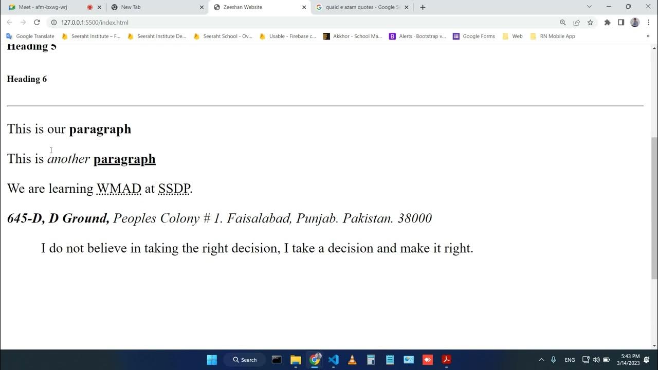 3 - HTML Class 2 | Text | Links | Muhammad Umair Ahmad - YouTube