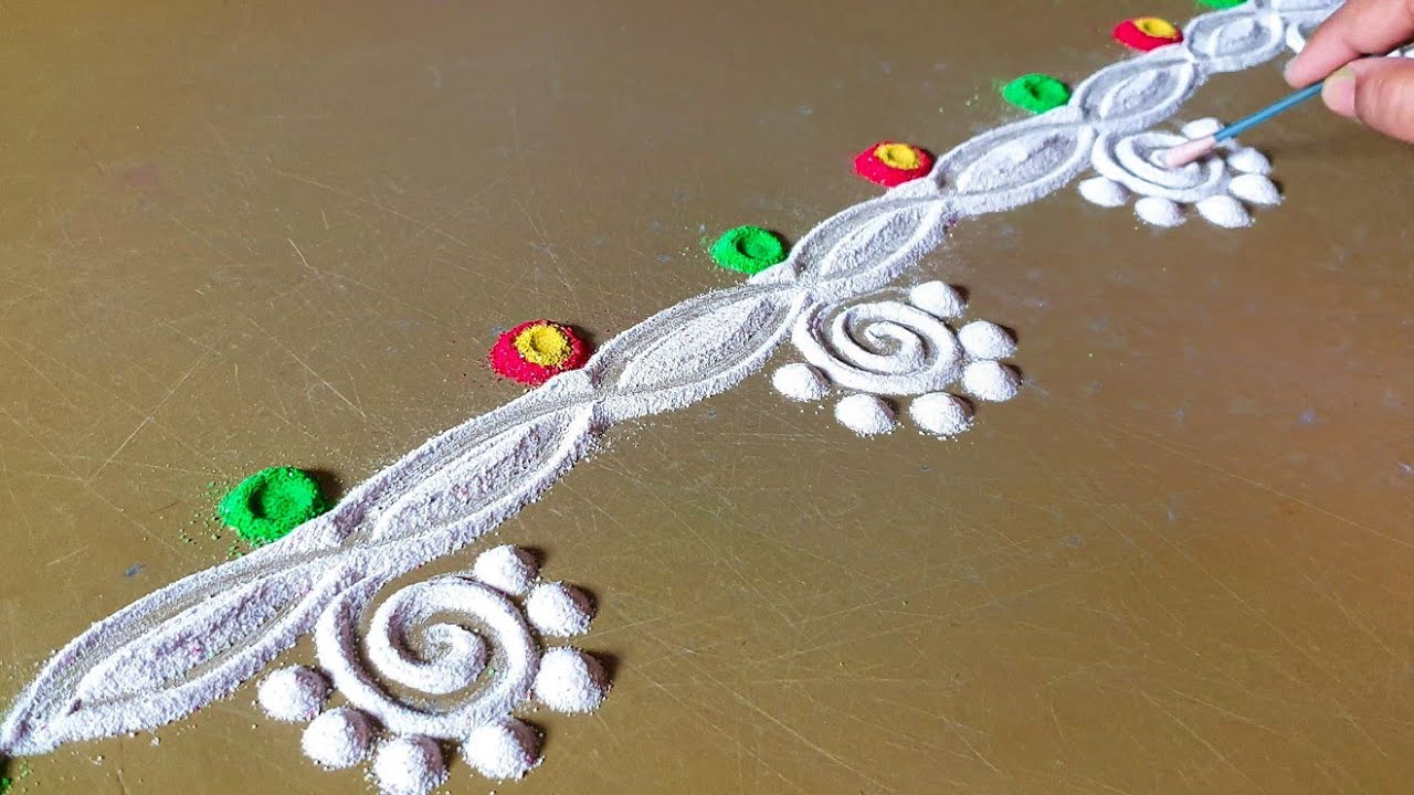 4 Border Rangoli Designs. White Border Rangoli. Border Rangoli. Diwali ...
