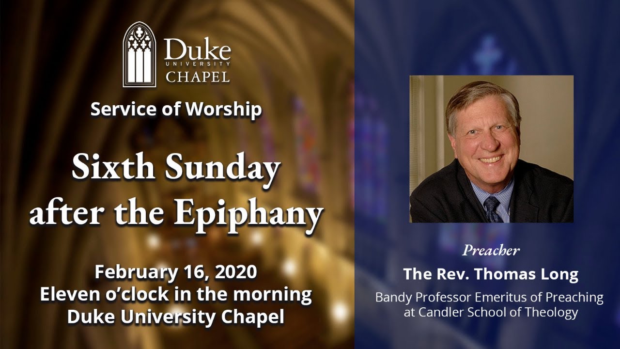 Sunday Morning Worship Service - 2/16/20 - Rev. Dr. Thomas Long - YouTube