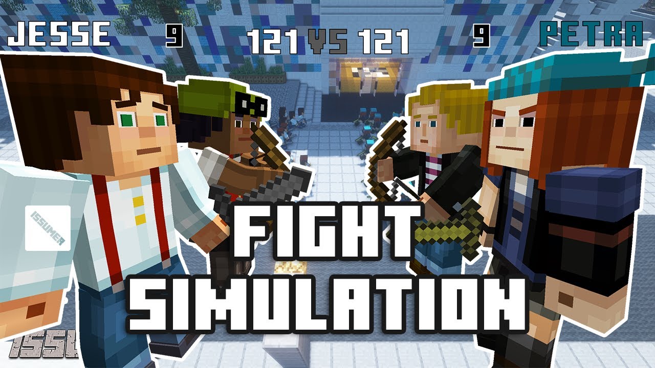 MCSM Fight Simulation Jesse vs Petra vs Olivia vs Lukas - YouTube