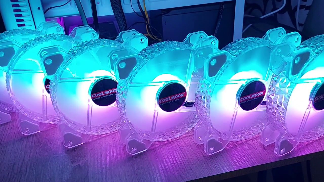 The new Coolmoon crystal diamond rgb cooling fan. - YouTube