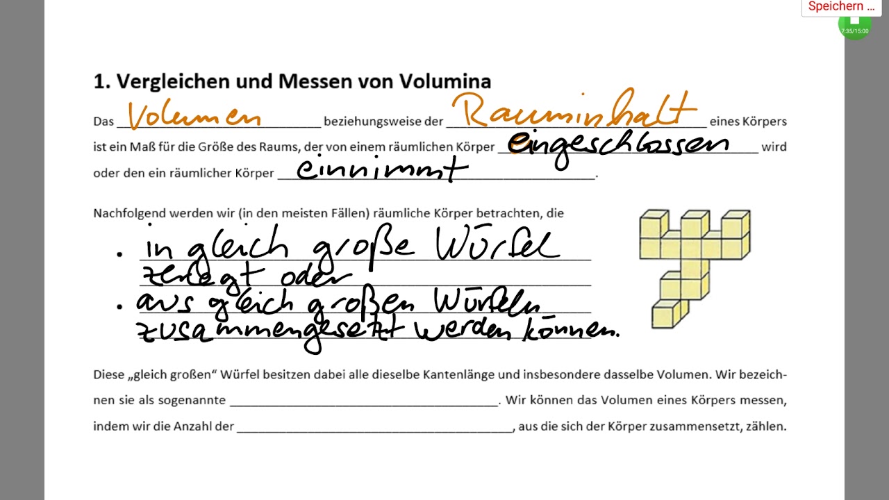 Vergleichen und Messen von Volumina - YouTube