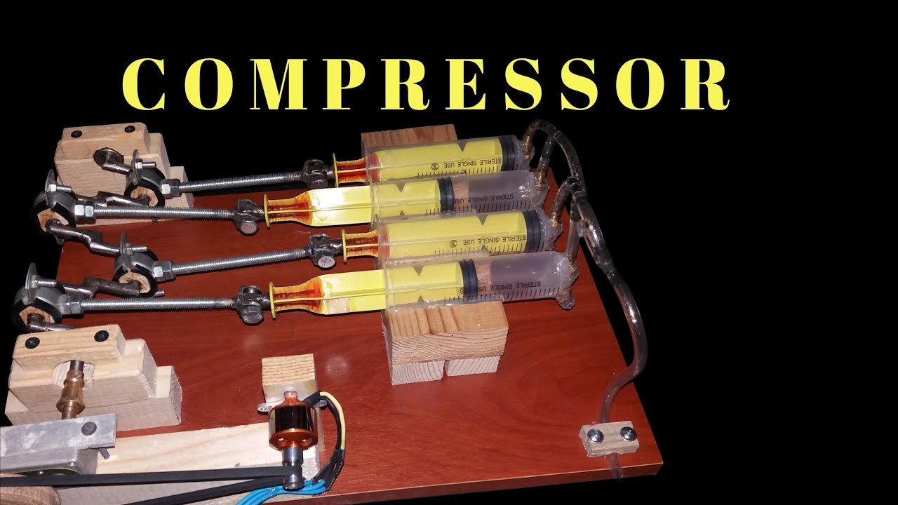 How to make 4 cylinder compressor. Handmade compressor or water pump ...