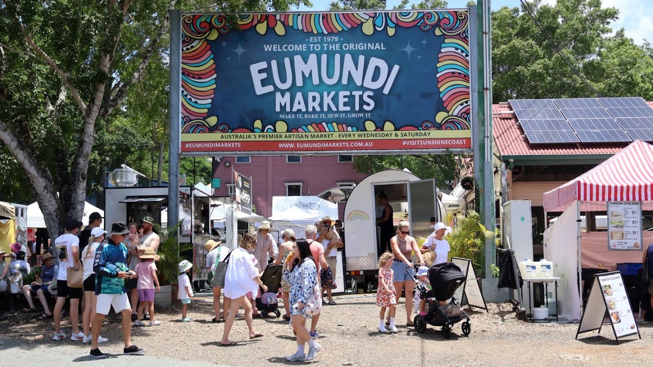 Eumundi Markets | Eumundi, Sunshine Coast, Australia - 4K Walking Tour ...