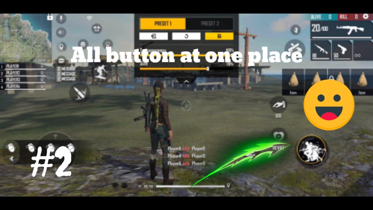 Trying wierd tricks in free fire | All buttons at one place #2 😂😂😂 ...