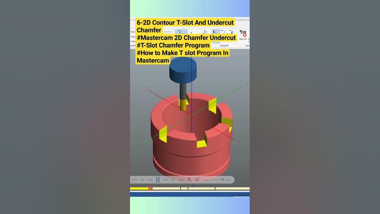 #2D Contour T-Slot And Undercut Chamfer#T-Slot Chamfer #How to Make T ...