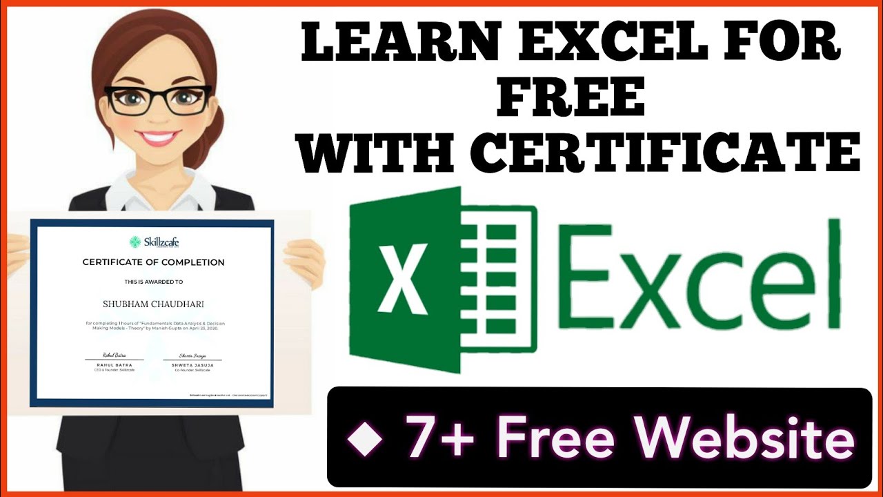 Excel Free Online Courses With Certificate | Excel Free Courses Online With Certificate | - YouTube