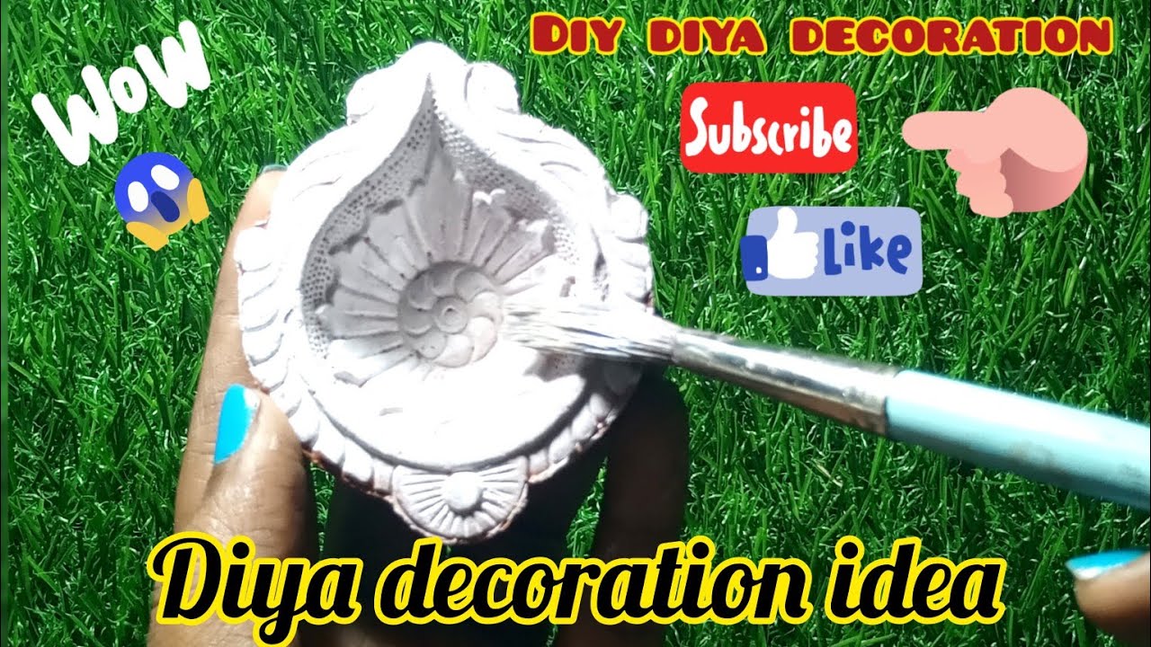 Two unique diya decoration/diya decoration at home/DIY Diya Painting🎨🖌️ ...