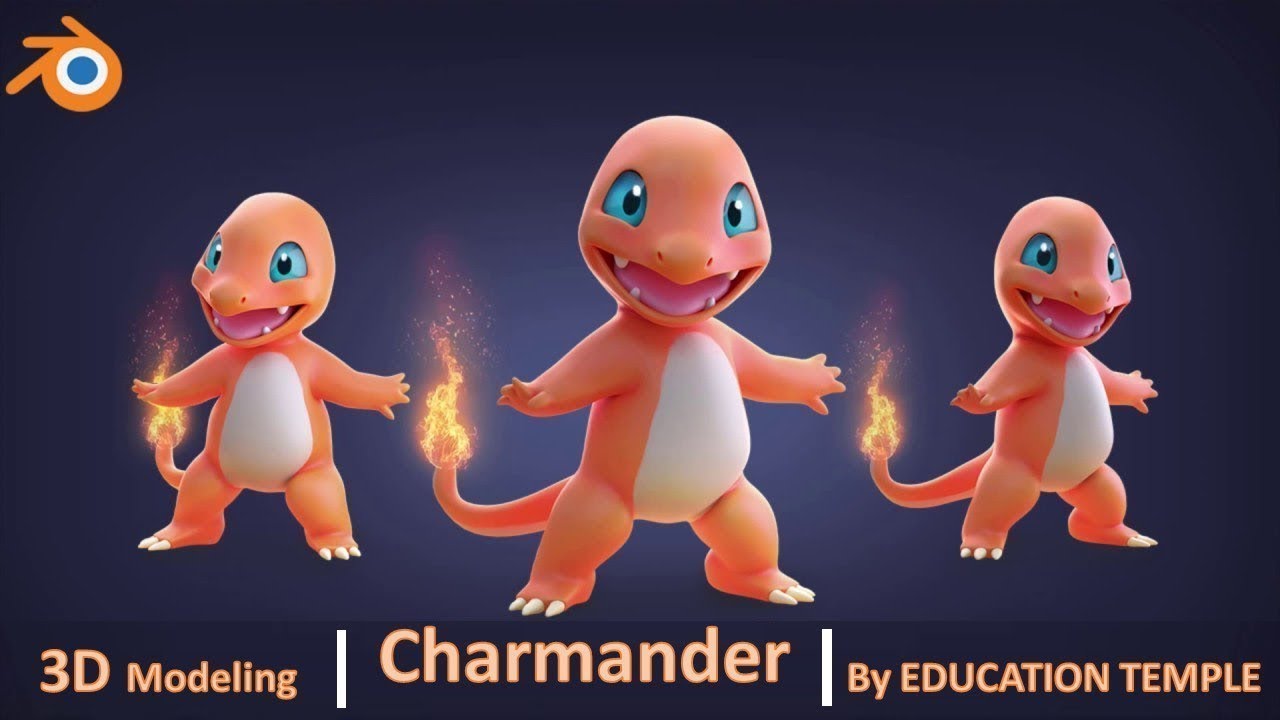 3D Modeling CHARMANDER With Blender timelapse | By EDUCATION TEMPLE ...