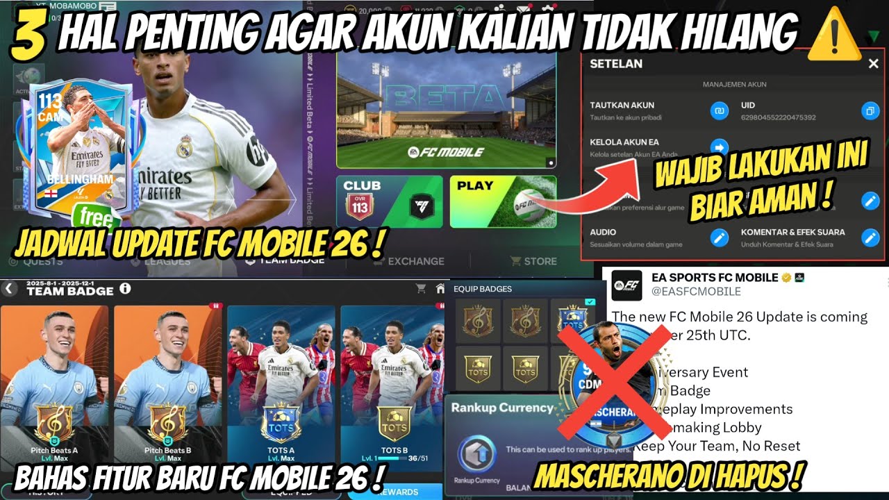 HAL PENTING YANG PERLU DILAKUKAN SEBELUM UPDATE FC MOBILE 26 AGAR AKUN ...