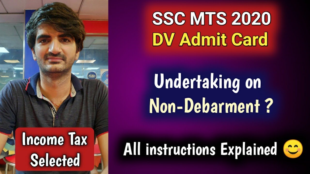 SSC MTS DV Admit Card | Important Instructions OBC, EWS, SC, ST & PwD ...