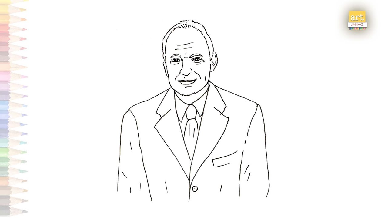 Tim Berners Lee drawing | Computer scientist drawing | How to draw Tim ...