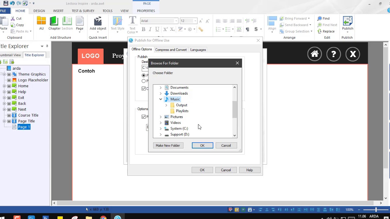 Tutorial Publish Output Lectora dalam Format EXE - YouTube