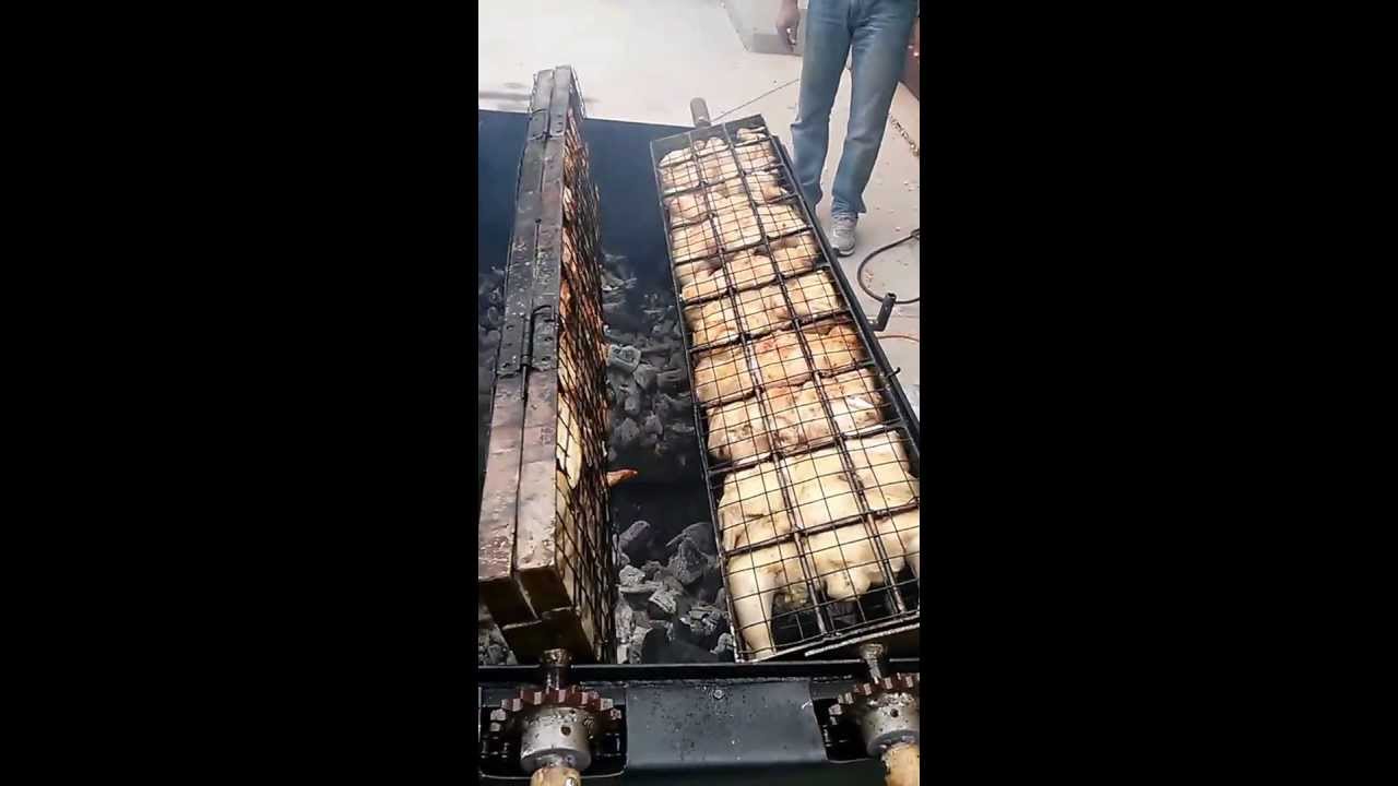 Awesome homemade rotisserie bbq. - YouTube